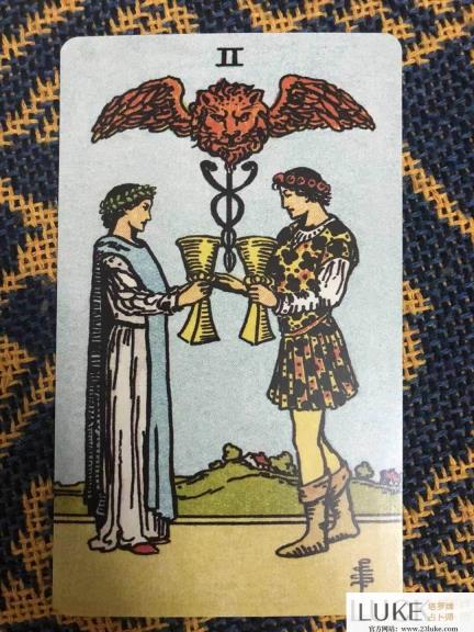 塔罗牌|圣杯二正位|圣杯二逆位爱情婚姻事学业解读-塔罗牌占卜师Luke